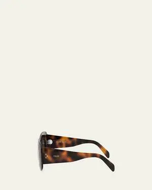 Celine Bold 3 Dots Rectangle Sunglasses - Blonde Havana/smoke
