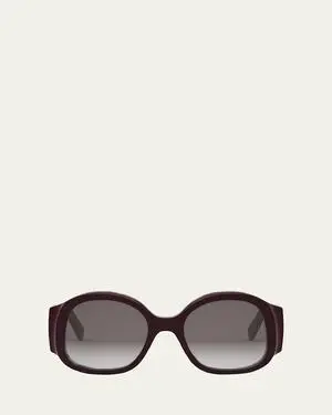 Celine Celine Max Triomphe Round Sunglasses Dark Brown/gradient Brown