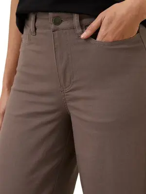 PACT Organic Stretch Twill Wide Leg Pant - Deep Taupe