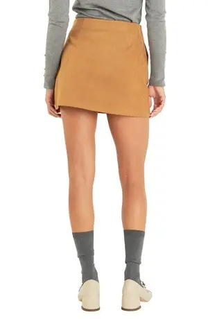 English Factory Faux Suede Mini Skort