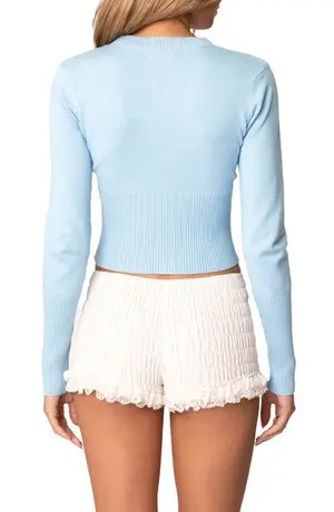 EDIKTED Alaina Button-up Cardigan - Light-blue
