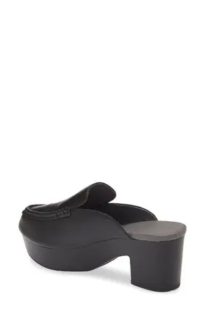 CHOCOLAT BLU Gemm Platform Loafer Mule - Black Leather