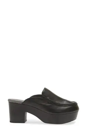 CHOCOLAT BLU Gemm Platform Loafer Mule - Black Leather