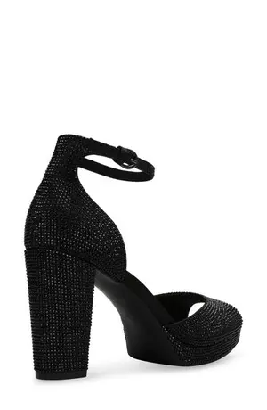 Anne Klein Vista Platform Sandals - Black Crystal