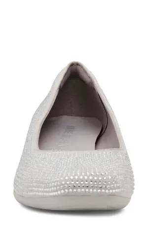 Anne Klein Crystal Embellished Wedge Pumps - Grey Crystal