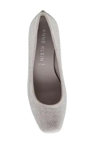 Anne Klein Crystal Embellished Wedge Pumps - Grey Crystal