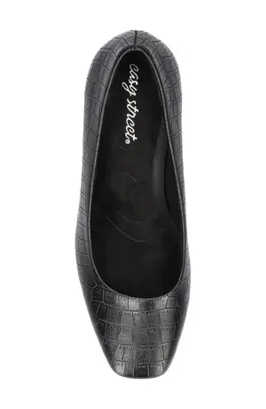 EASY WORKS BY EASY STREET Poet Pump - Black Croco