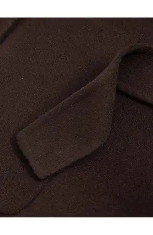 REISS Lucia Tie Waist Wool-blend Coat - Chocolate