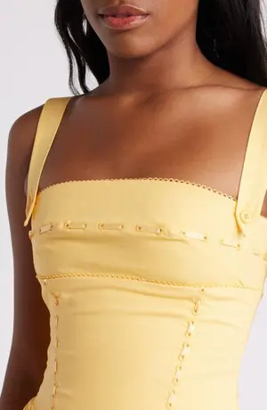 House Of Cb Vivien Midi Sundress - Flax