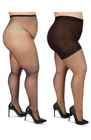 MEMOI Assorted Tights 2 Pack - Black
