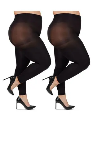 MEMOI 2-pack Footless Tights - Black