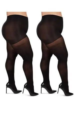 MEMOI 2-pack Opaque Tights - Black