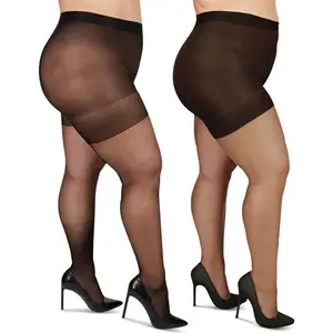 MEMOI Assorted Sheer Tights 2-pack - Black
