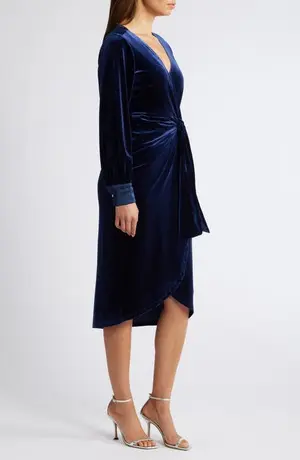 Sam Edelman Stretch Velvet Wrap Dress
