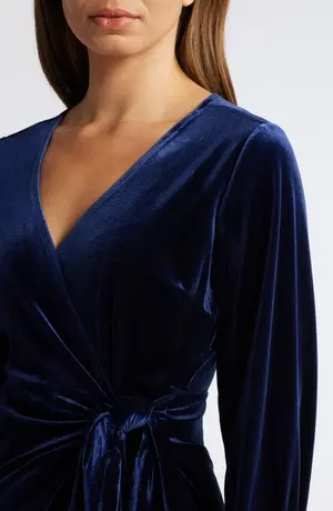 Sam Edelman Stretch Velvet Wrap Dress