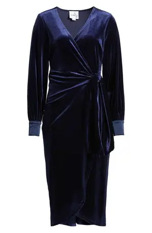 Sam Edelman Stretch Velvet Wrap Dress