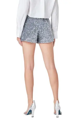 Endless Rose Sequin Shorts - Silver Grey