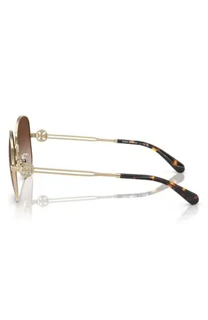 Tory Burch 56mm Gradient Round Sunglasses
