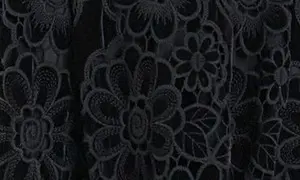 Endless Rose Velvet Lace Midi Dress - Black