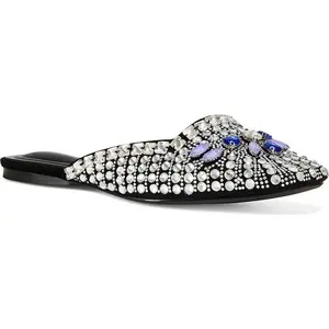 AZALEA WANG Nelsat Embellished Mule - Black