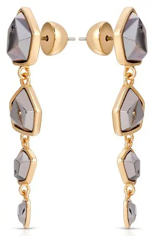 Ettika Faceted Metal Drop Earrings