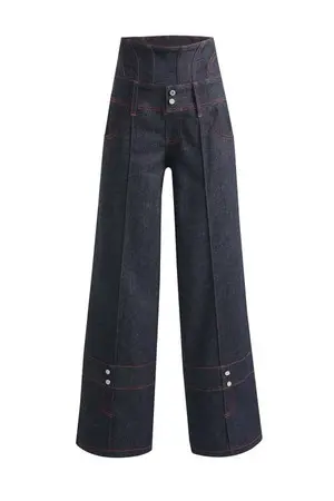 JENDUE Harvey Corset Wide-leg Jeans