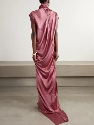 Rick Owens Edfu Turtleneck Charmeuse Maxi Dress