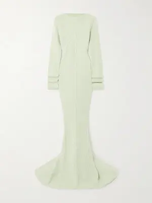 Rick Owens Luna Open-back Brushed-knit Gown - Green