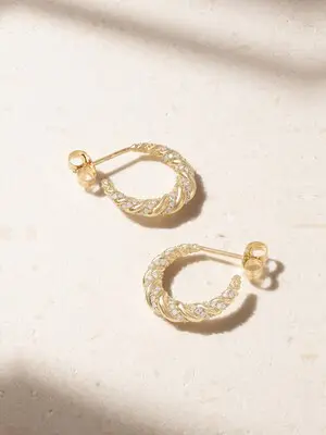 BY PARIAH Net Sustain Linings 9-karat Recycled Diamond Hoop Earrings - Gold