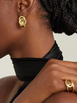Lié Studio The Vera Vermeil Knot Earrings - Gold