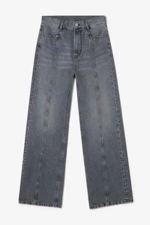HOUSE OF DAGMAR Loose Fit Wide Leg Jeans - Light Grey