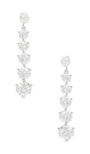 Shashi Graduated Tennis Earrings - Silver