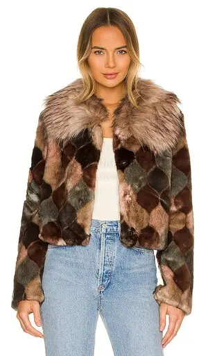 UNREAL FUR Casablanca Faux Fur Jacket - Brown