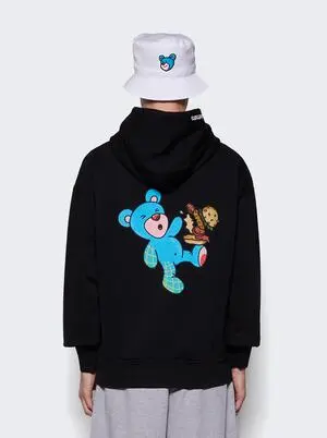 INBETWEENERS Printed Cotton Hoodie - Black