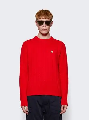 FILA+ Cable Knit Crewneck Sweater - Brightest Red