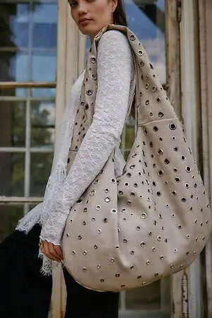 Free People Embellished Vegan Leather Carryall Bag