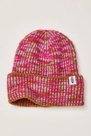 Free People Spacedye Ribbed Cool Down Beanie Firework