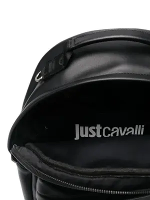 Just Cavalli Logo-lettering Leather Backpack