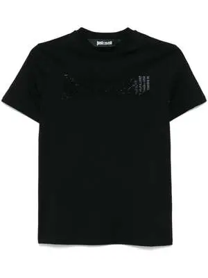 Just Cavalli Crystal-logo T-shirt - Black