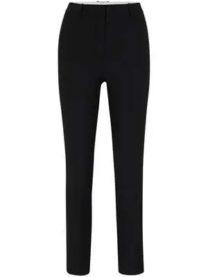 BOSS Virgin Wool Cropped Trousers - Black