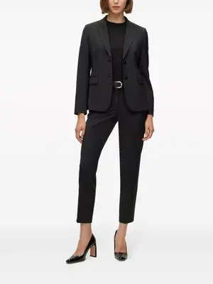 BOSS Virgin Wool Cropped Trousers - Black