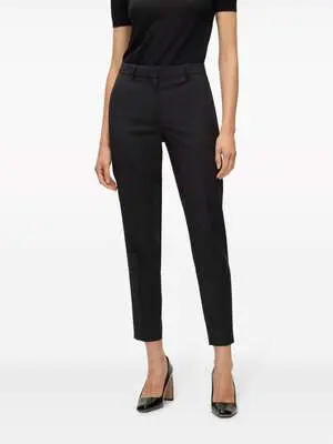 BOSS Virgin Wool Cropped Trousers - Black
