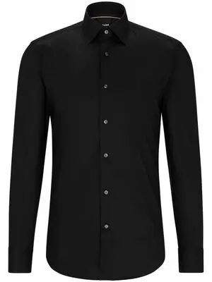 BOSS Long-sleeve Cotton Shirt - Black