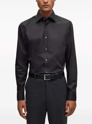 BOSS Long-sleeve Cotton Shirt - Black