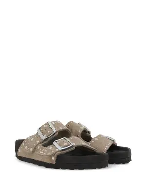 BIRKENSTOCK Arizona Suede Slide Sandals - Neutrals