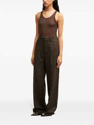 AMI Paris Pinstripe Tailored Trousers - Brown