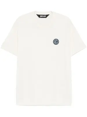 Just Cavalli Raised Logo T-shirt - Neutrals
