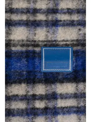 ADER ERROR Logo-patch Check-pattern Scarf - Blue