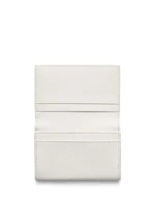 Prada Triangle-logo Leather Cardholder - White