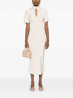 Kiton Keyhole-neck Midi Dress